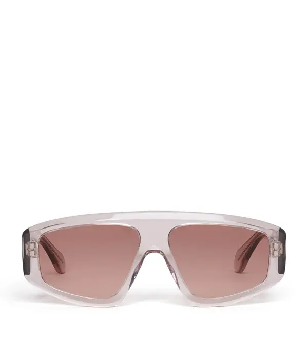 Alaïa Acetate Aviator Mask Sunglasses - Brown