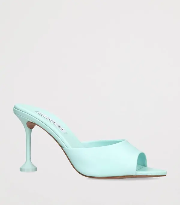 AQUAZZURA Leather Bisous Mules 85