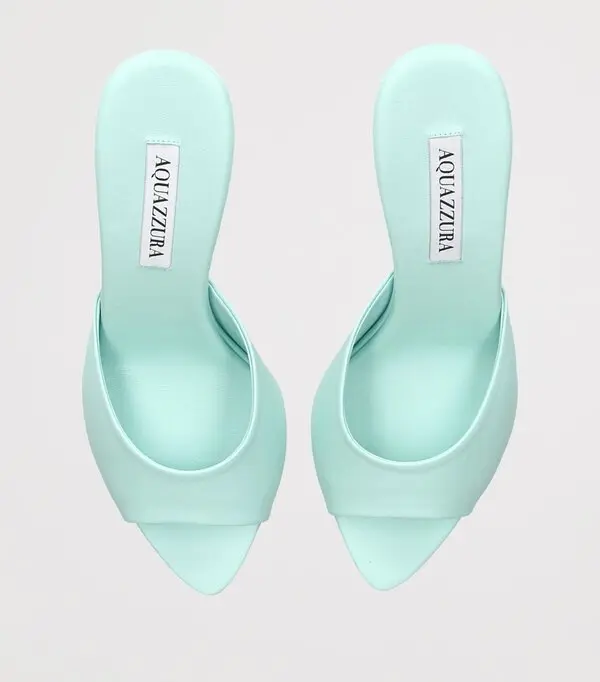 AQUAZZURA Leather Bisous Mules 85