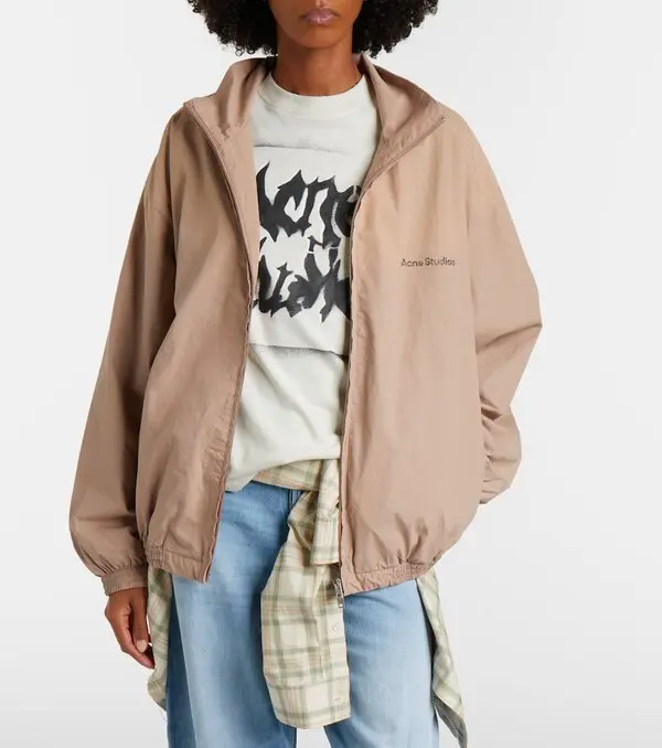 Acne Studios Logo Cotton Poplin Jacket - Beige