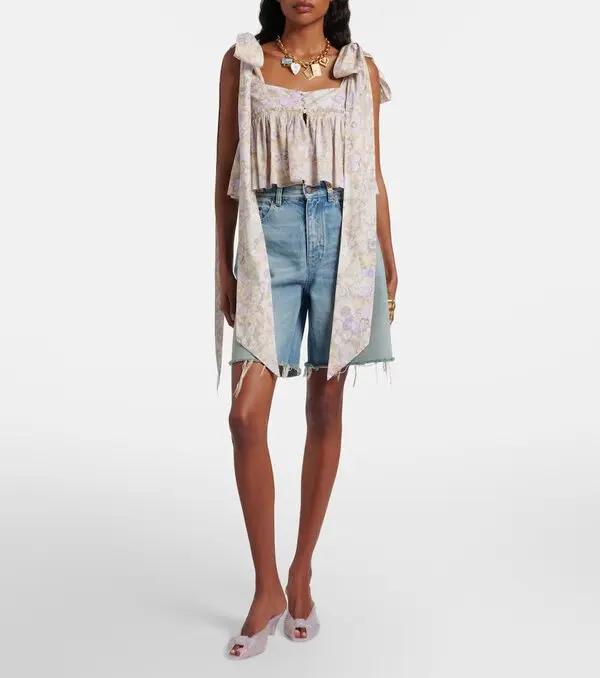 Chloé Floral Cotton Top - Multicoloured