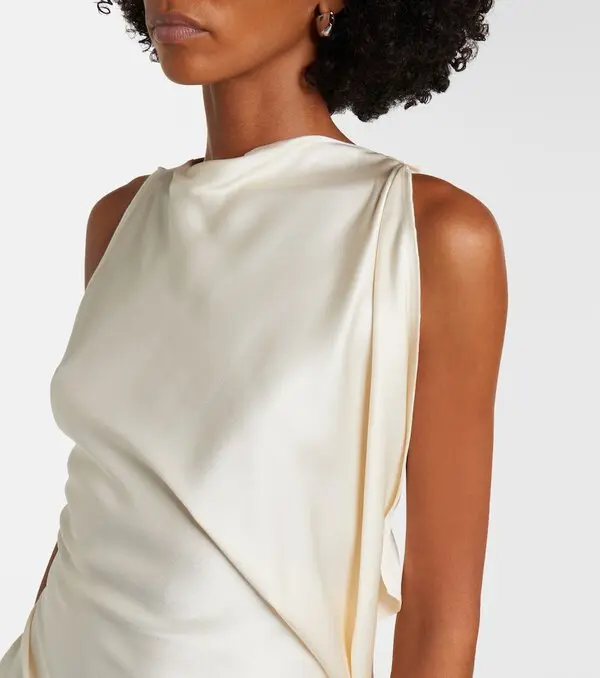 Victoria Beckham Kyra Draped Midi Dress - White