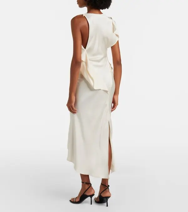 Victoria Beckham Kyra Draped Midi Dress - White