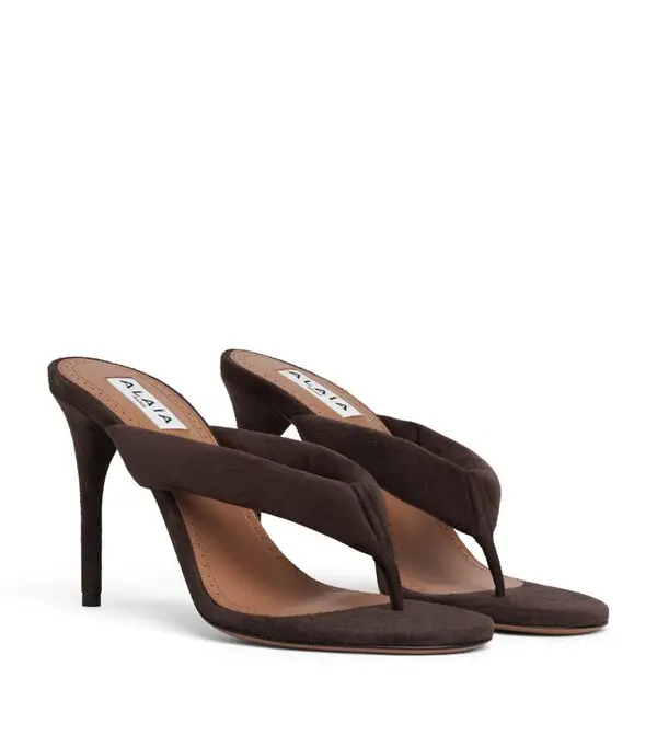 Alaïa Suede Thong Mules 90