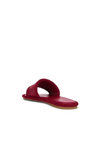 Valentino Garavani V Logo Torchon Slide Espadrilles - Deep Red