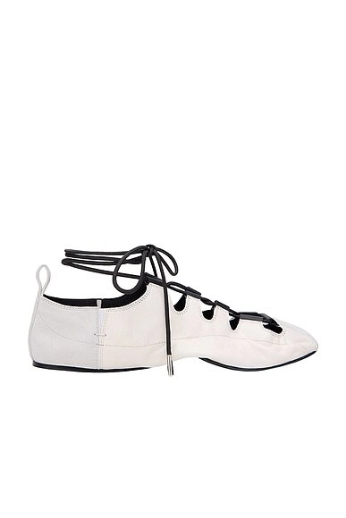 Alaïa Leather Laced Flat