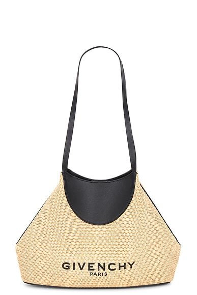Givenchy Small Facet Cabas Bag In Raffia - Natural