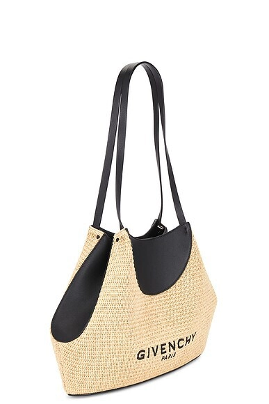 Givenchy Small Facet Cabas Bag In Raffia - Natural