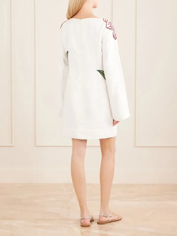 Farm Rio Embroidered Linen Mini Dress
