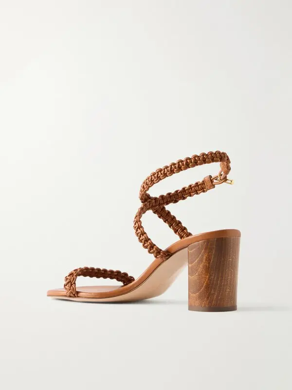 GIANVITO ROSSI Ubud 70 Braided Leather Sandals