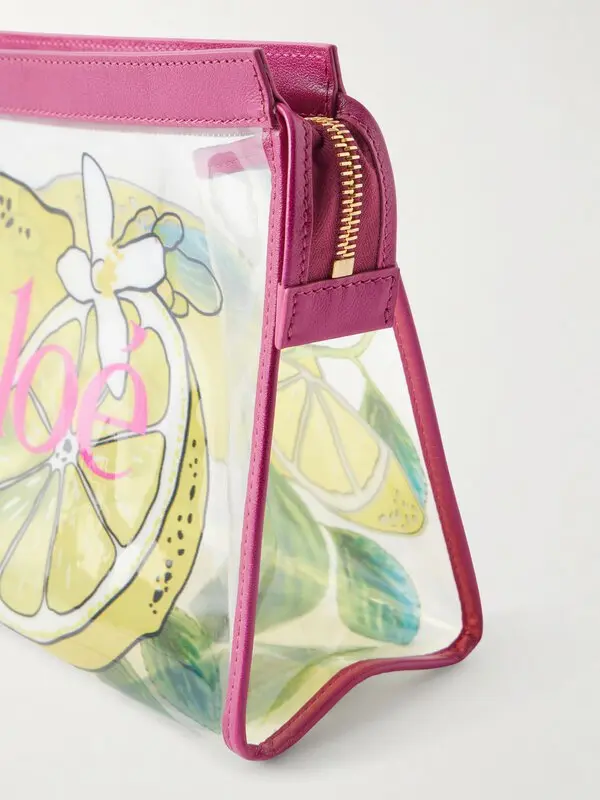 Chloé Printed Leather-trimmed Jelly Clutch