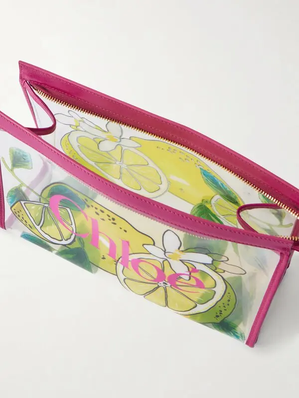 Chloé Printed Leather-trimmed Jelly Clutch
