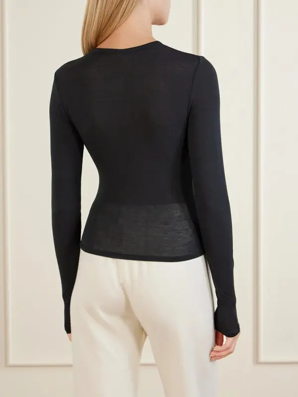 SKIMS Modal Sheer Button-front Cardigan - Black