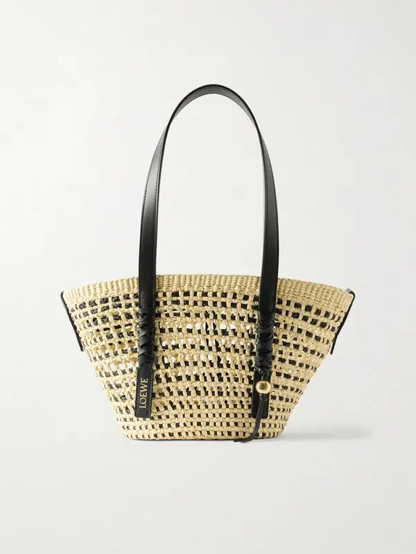 Loewe Braid Basket Raffia Shoulder Bag - Neutrals
