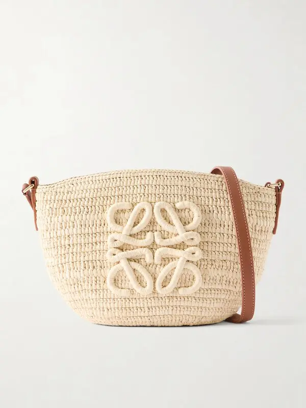 Loewe Eclipse Raffia Shoulder Bag - Neutrals