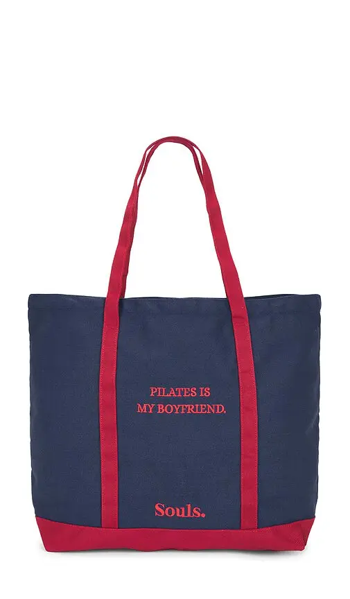 SOULS. Canvas Tote With Trim - Navy