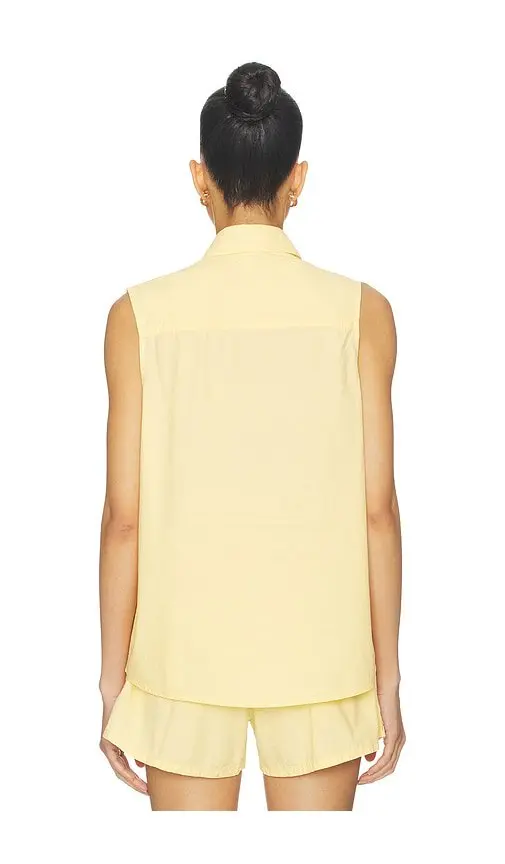 Donni. The Pop Sleeveless Shirt - Yellow