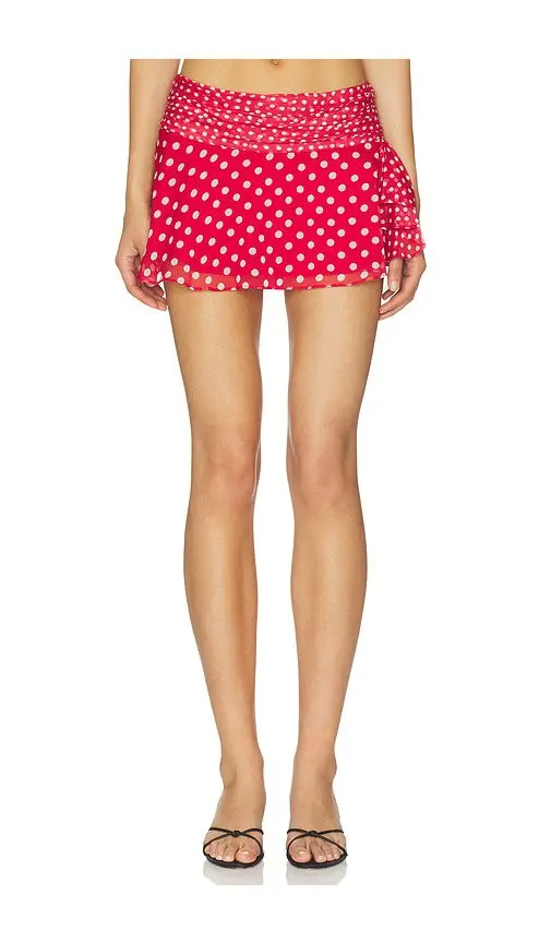 GUIZIO Chiffon Polka Dot Mini Skirt