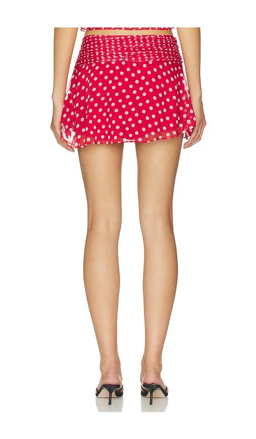 GUIZIO Chiffon Polka Dot Mini Skirt