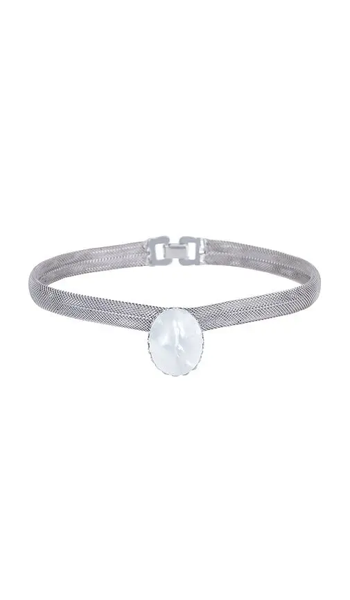LELET NY Charlotte Mesh Choker - Metallic Silver