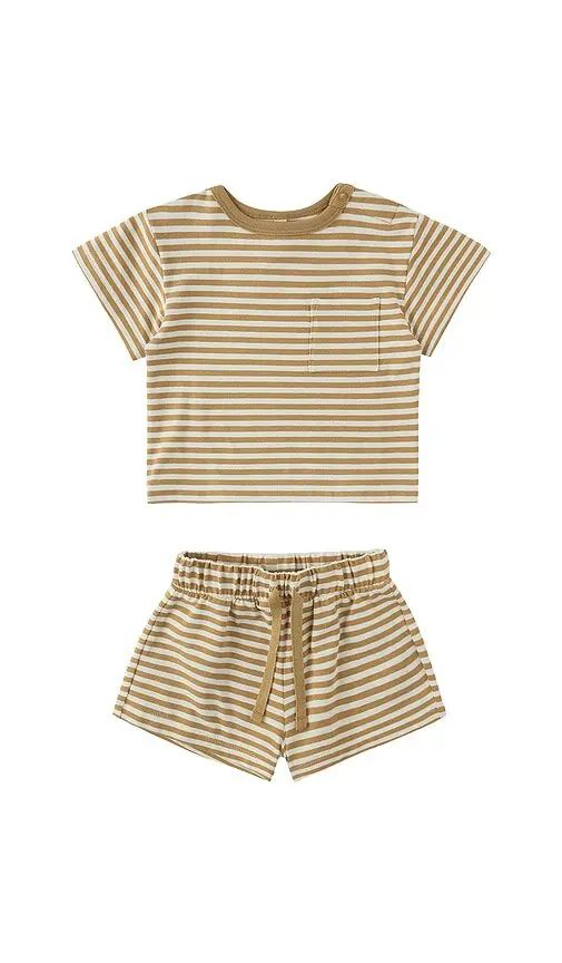 QUINCY MAE Boxy Pocket Tee & Short Set In . Also - Yellow