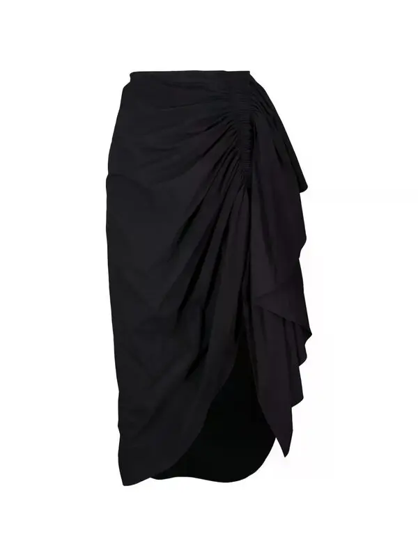 Michael Kors Ruched Ruffled Skirt - Black