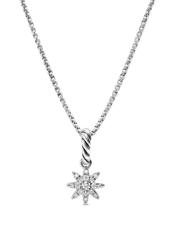 David Yurman Petite Starburst Amulet With Diamonds - Silver