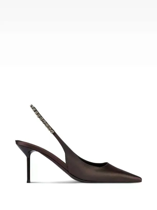 Paris Texas Lidia Crystal-embellished Slingback Pumps - Brown