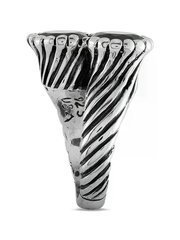 KING BABY STUDIO Sterling Two Stone Twisted Band Ring - Silver