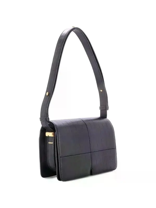 Burberry Snip Crocodile Embossed Leather Shoulder Bag