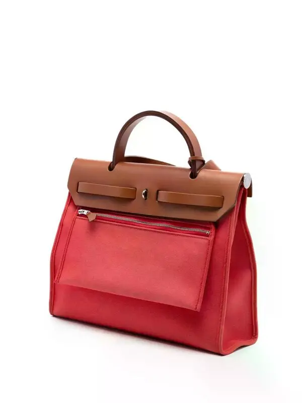 Hermès 2019 Toile Herbag Zip 31 Satchel - Red