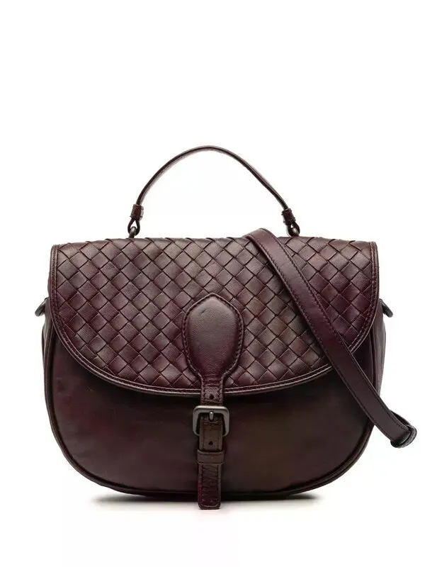 Bottega Veneta Intrecciato Leather Satchel - Red