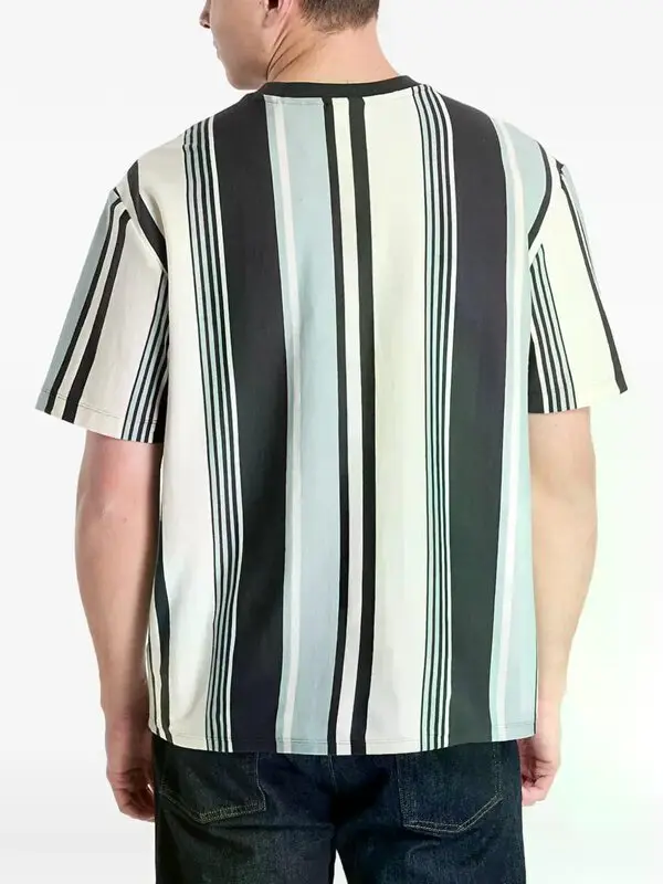 Guess Vertical-stripe Logo-embroidered T-shirt