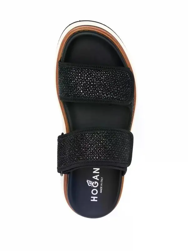 Hogan Flat Touch-strap Sandals