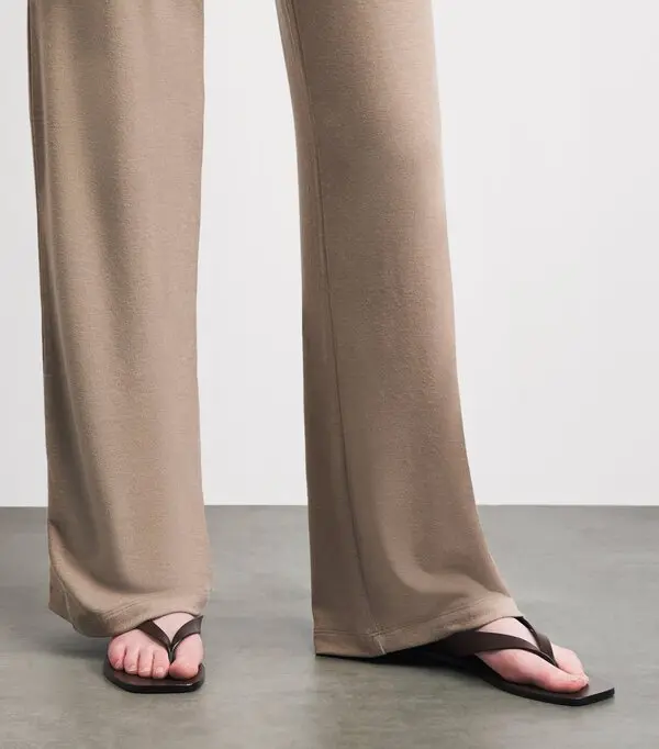 LESET Lauren Wide-leg Lounge Trousers - Brown