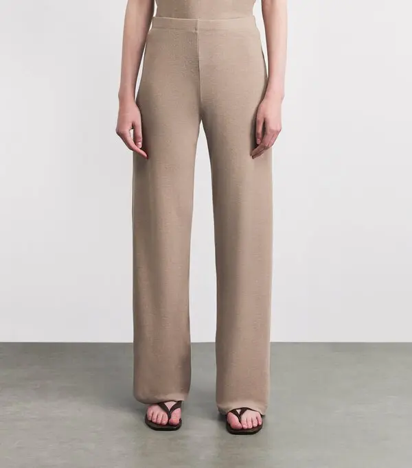 LESET Lauren Wide-leg Lounge Trousers - Brown