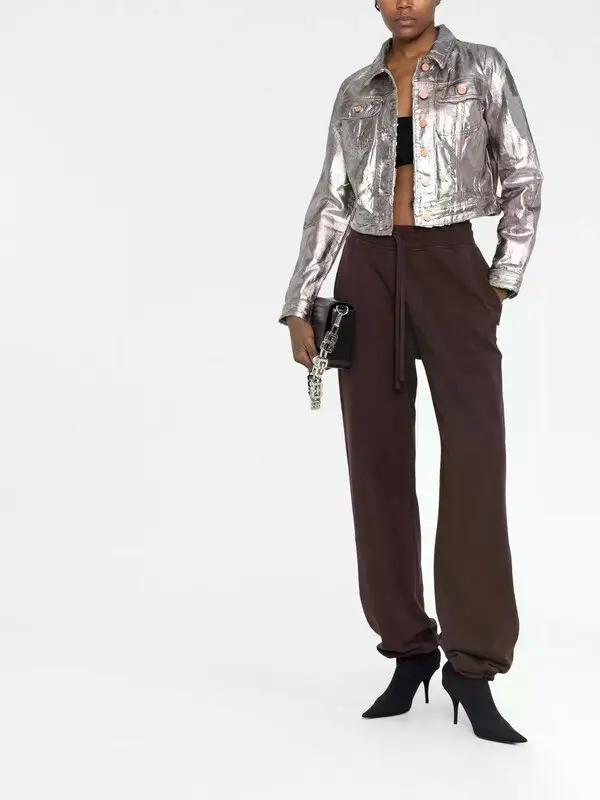 DIESEL® Cropped Metallic Jacket - Silver