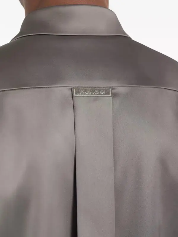 Manière De Voir Carter Satin Shirt With Marble Buttons