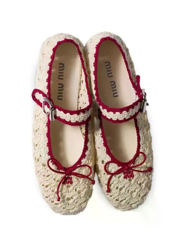 Miu Miu Crochet Ballerina Flats