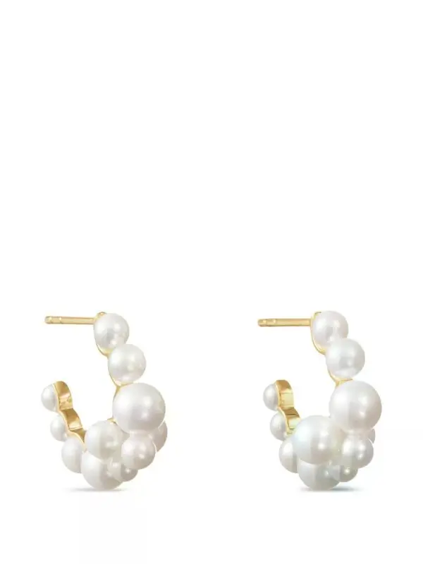 Sophie Bille Brahe Boucle Botticelli Pearl-cluster Hoop Earrings - Gold