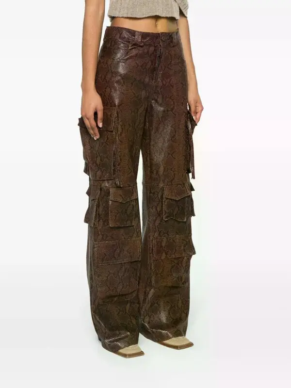 SALVATORE SANTORO Snakeskin-effect Cargo Trousers