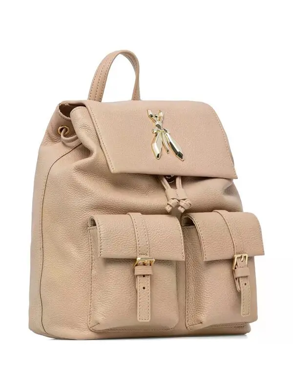 Patrizia Pepe Pebbled Leather Backpack - Neutrals