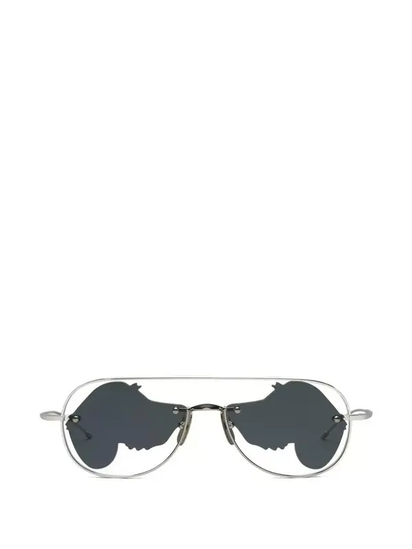 Thom Browne Shaped Lenses Pilot Sunglasses - Silver