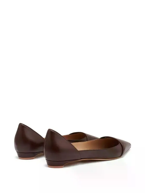 MALONE SOULIERS Crawford Leather Flat Pumps - Brown