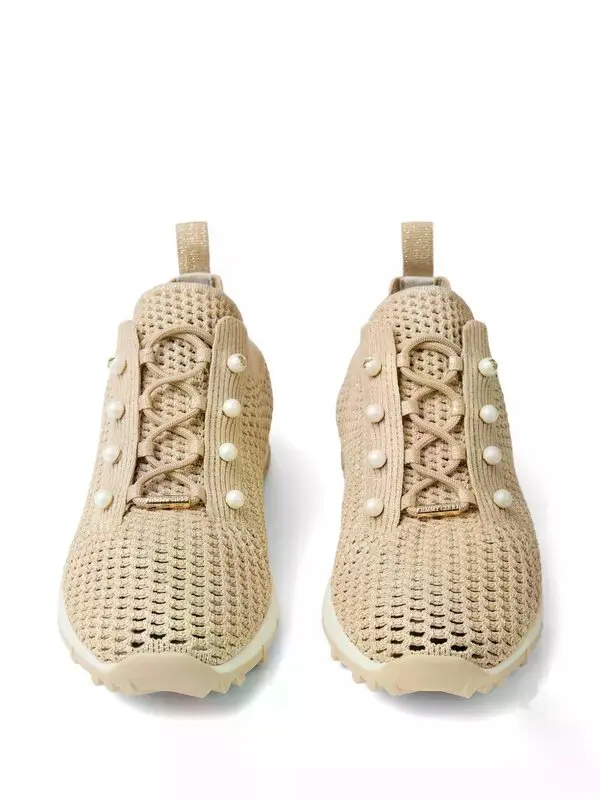 JIMMY CHOO Veles Pearl-embellished Sneakers