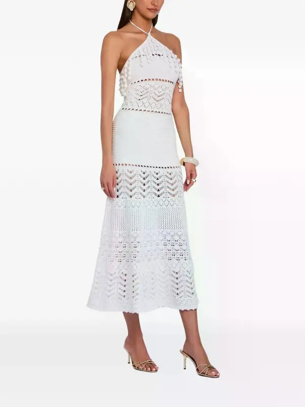 Retrofete Perette Crochet Halterneck Midi Dress