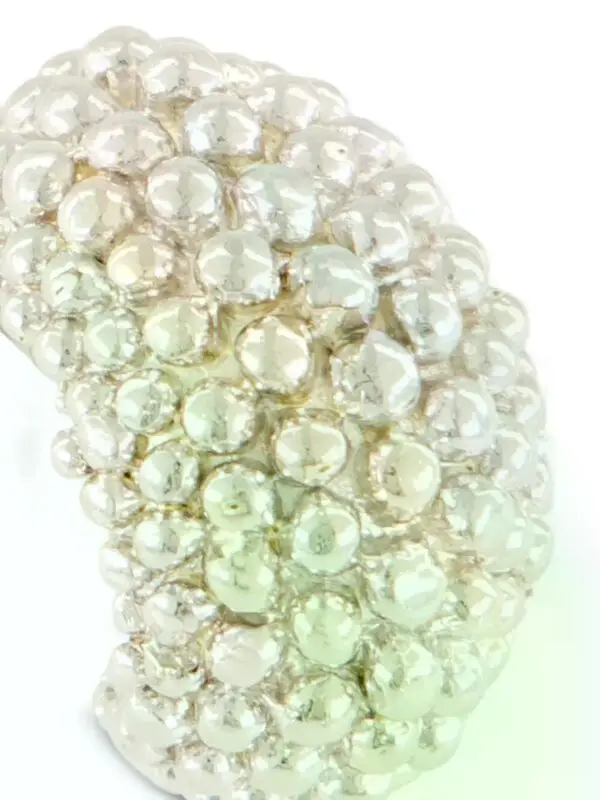 PAOLA SIGHINOLFI Rhodium Plated Beaded Hoop Earrings