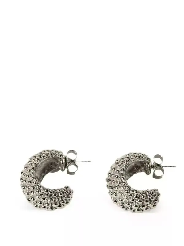 PAOLA SIGHINOLFI Rhodium Plated Beaded Hoop Earrings - Silver