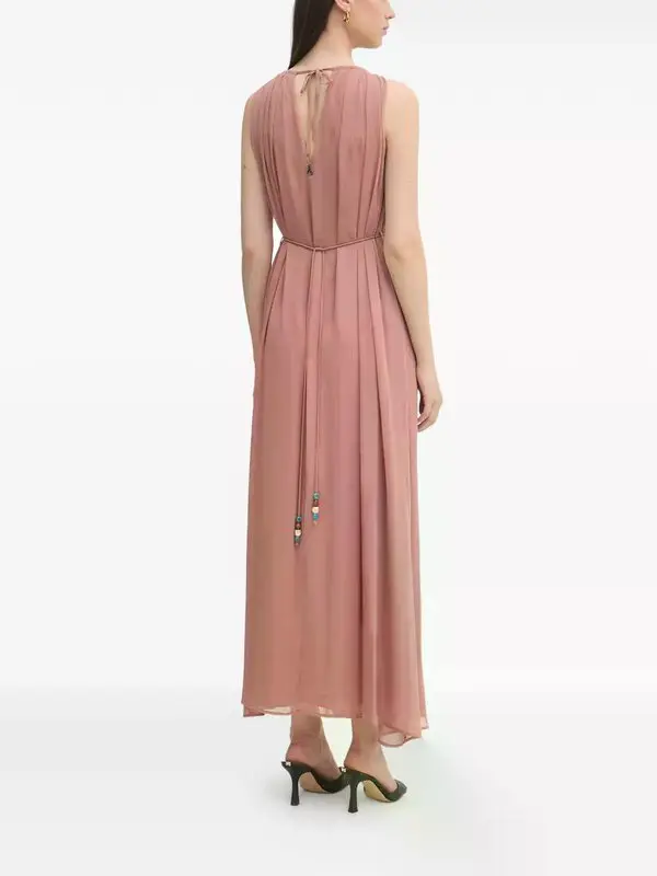 Patrizia Pepe Embellished V-neck Pleated Dress