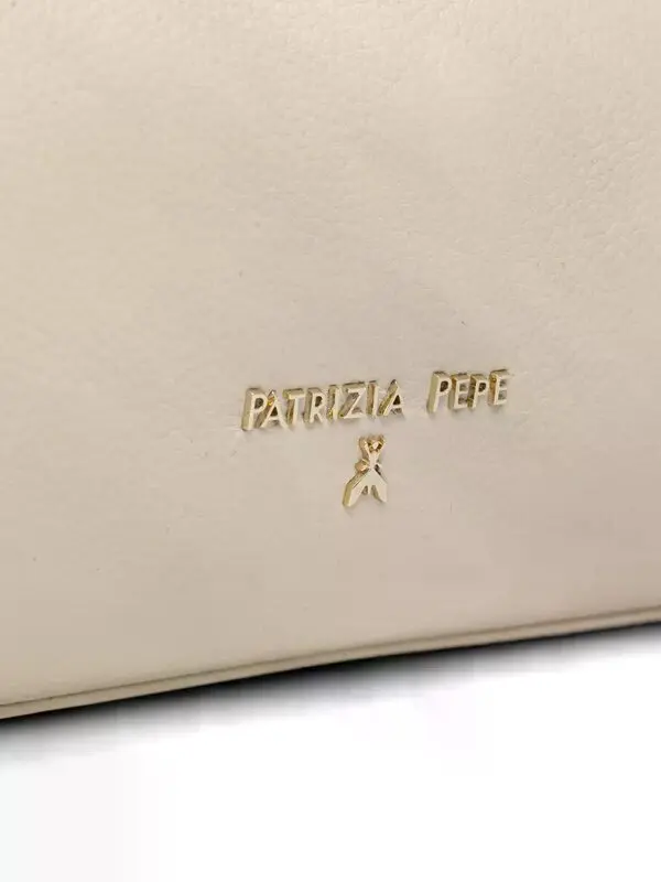Patrizia Pepe Leather Tote Bag With Logo Plaque